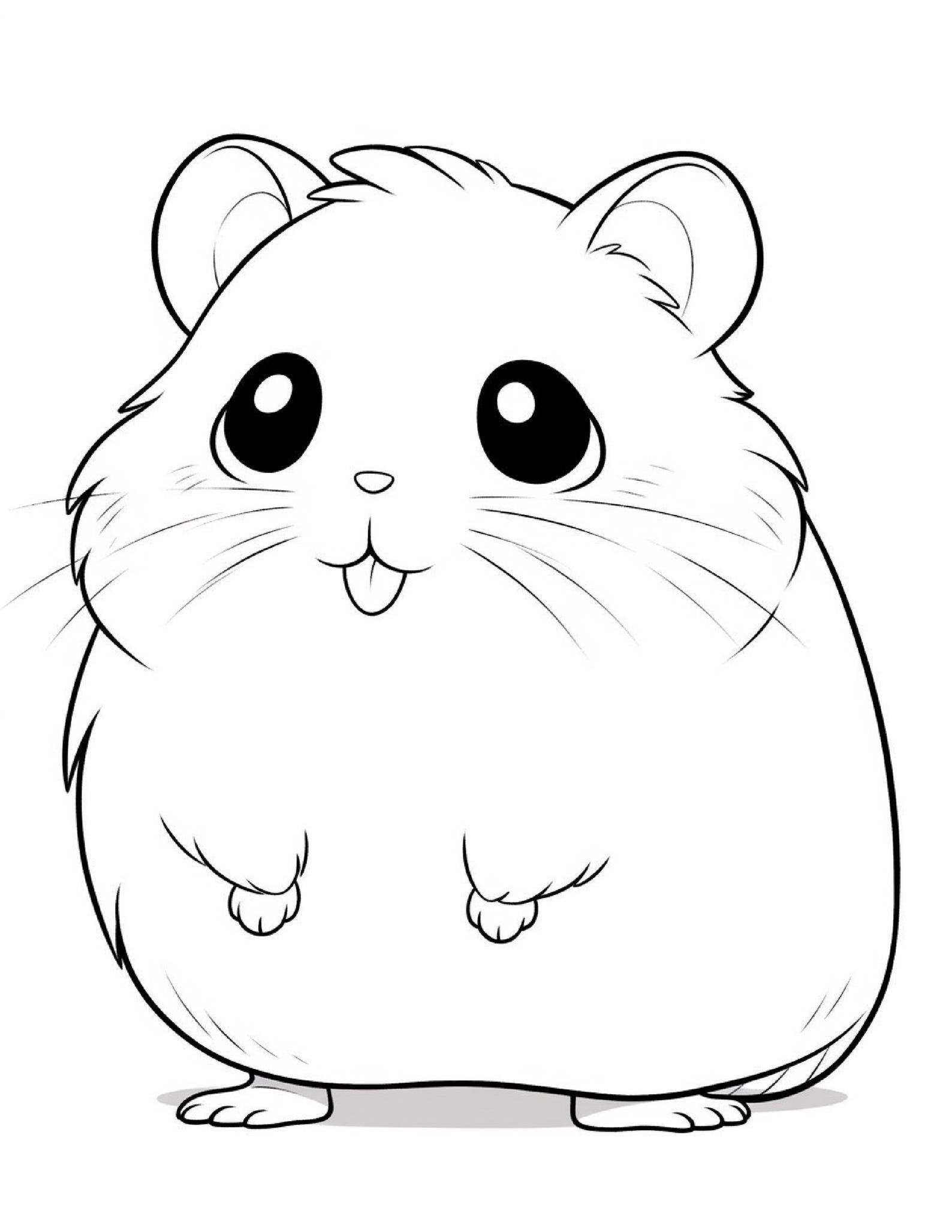100 Hamster Coloring Pages PDF – Cute Hamster Line Art for Kids ...
