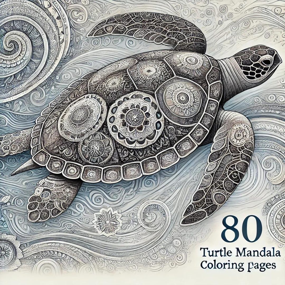 80 Turtle Mandala Coloring Pages PDF - Unique Turtle Designs for Relaxation and Creativity ...