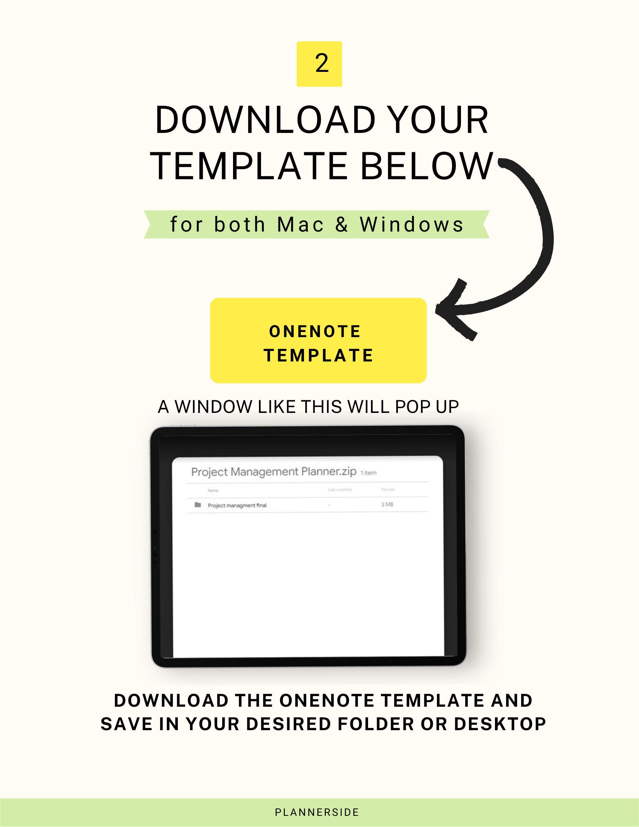 Onenote Business Planner Template | Digital Download | Organize Goals ...