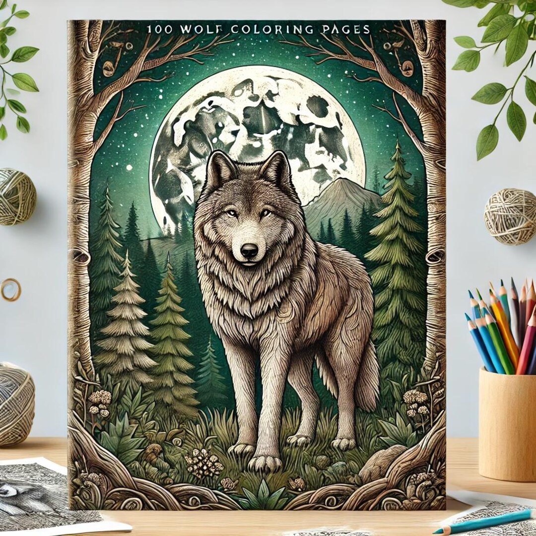 100 Wolf Coloring Pages PDF: Majestic Wolves in Stunning Forests ...