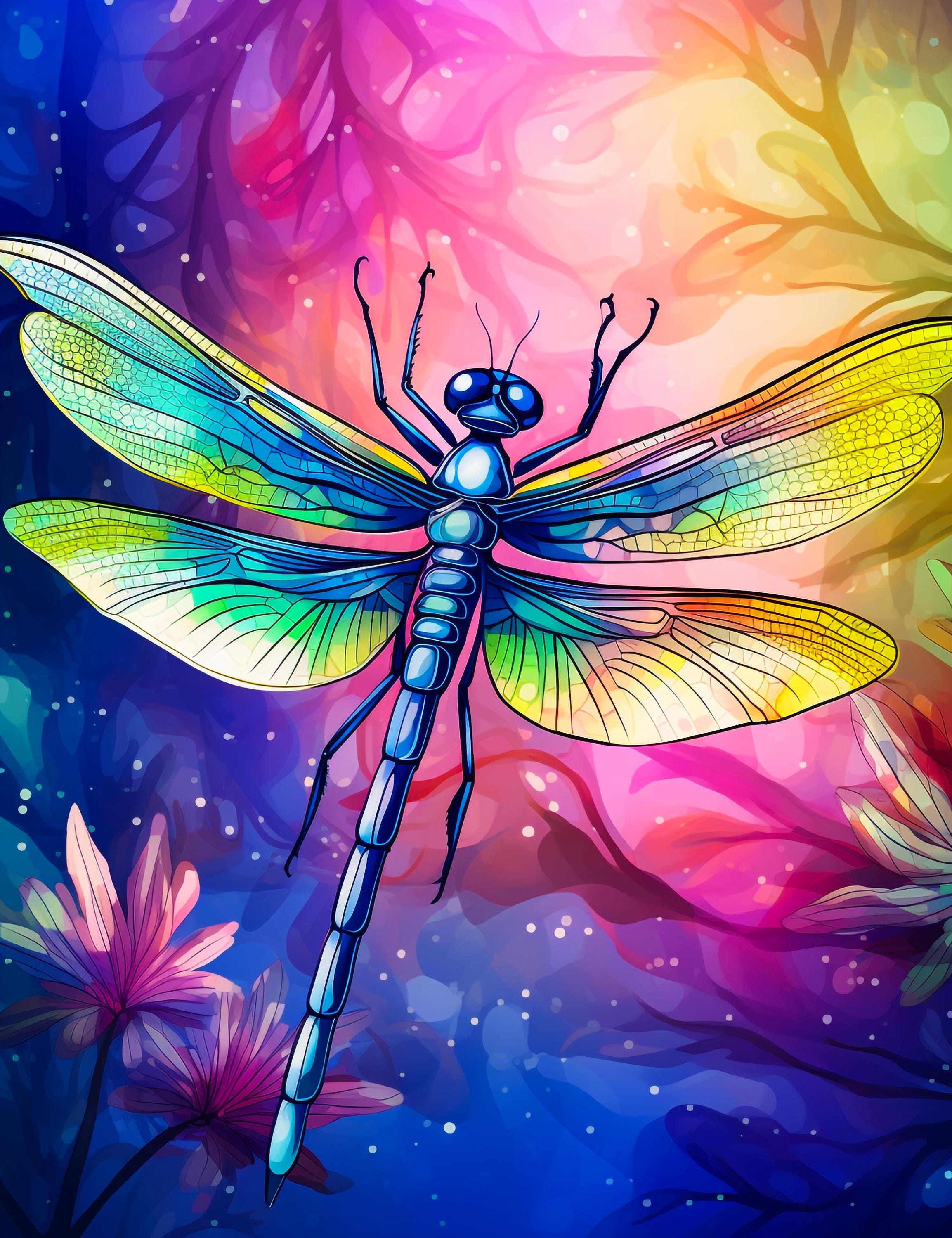 100 Dragonfly Coloring Pages – Intricate Adult Coloring Book PDF ...
