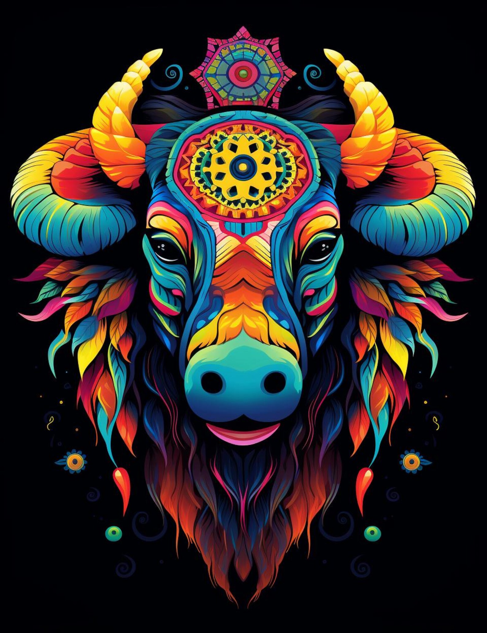 120 Bull Mandala Coloring Pages, Intricate Designs for Relaxation ...