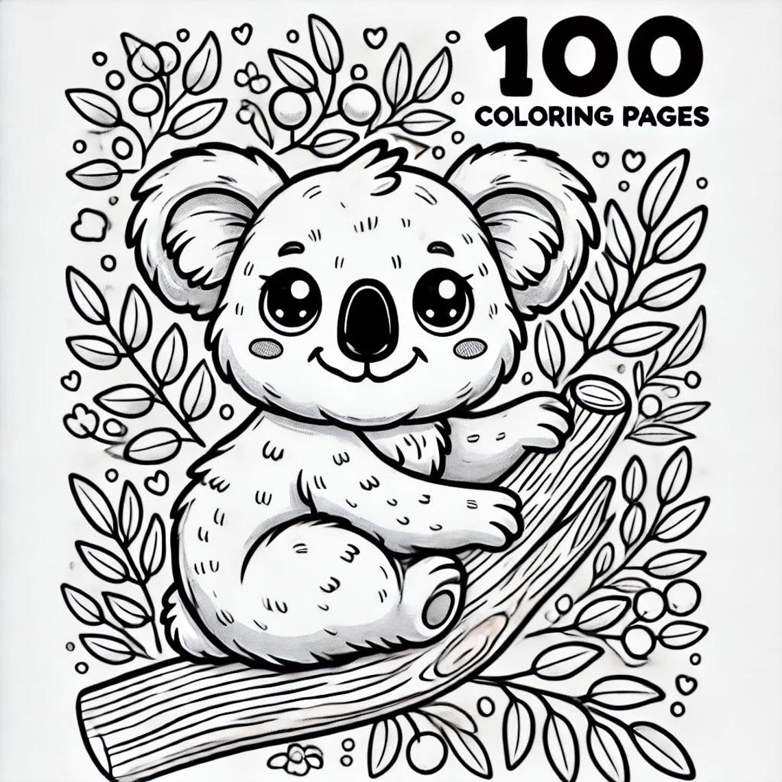 100 Koala Coloring Pages in PDF Format for Kids – Fun, Creative, and ...