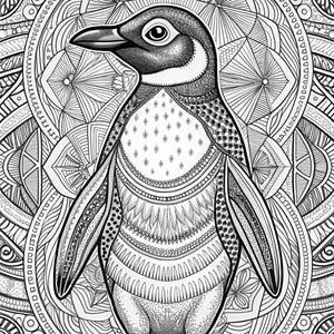 28 Penguin Mandala Coloring Pages PDF for Stress Relief, Relaxation ...