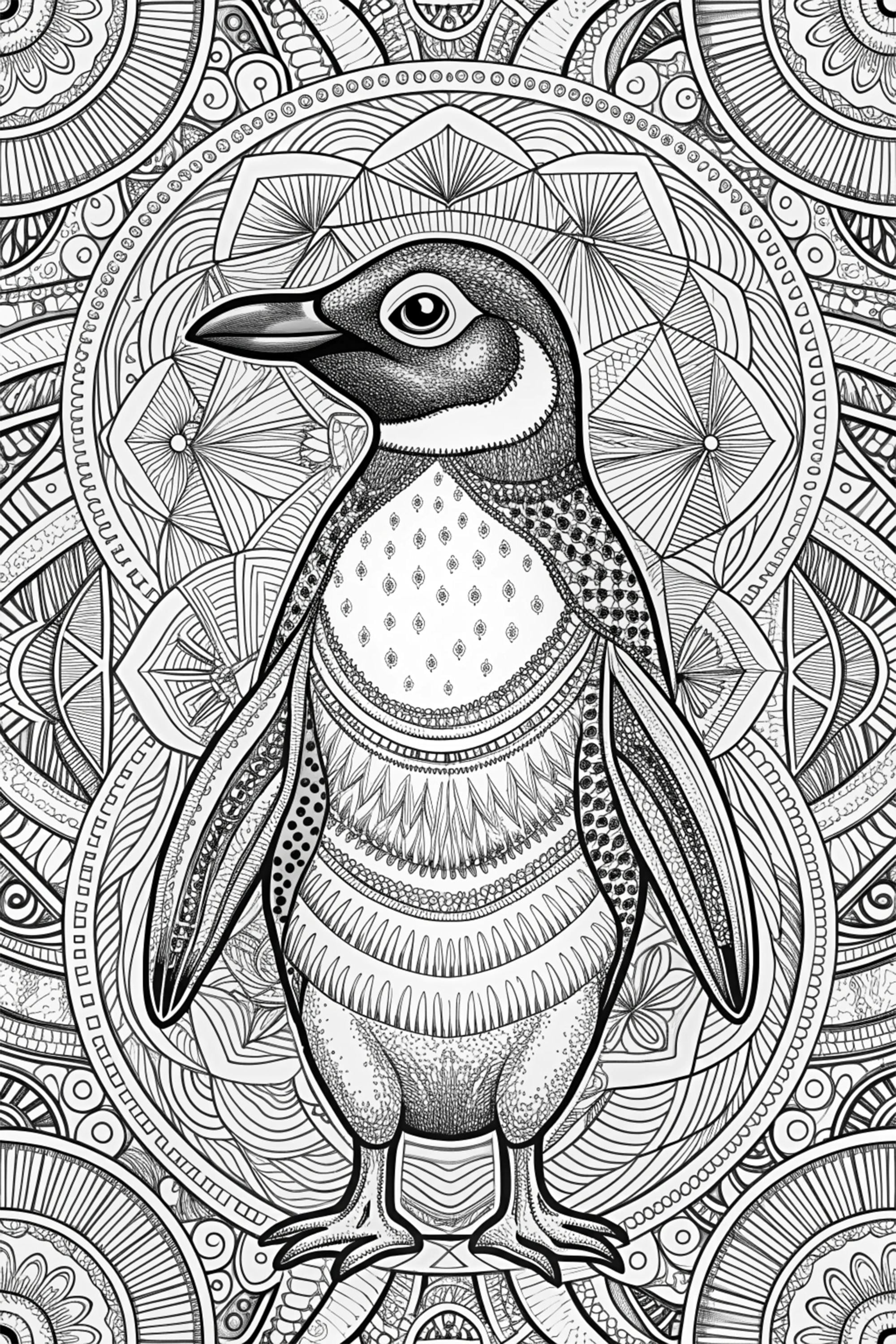 28 Penguin Mandala Coloring Pages PDF for Stress Relief, Relaxation ...