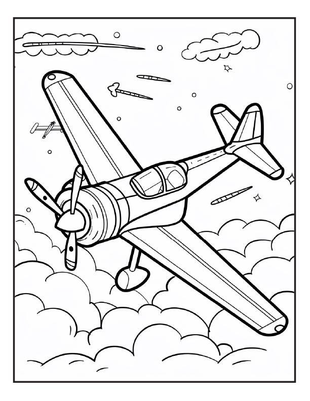 100 Airplane Coloring Pages for Kids – High-quality Printable Designs ...