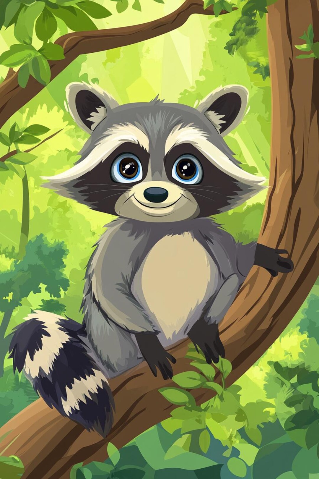 30 Raccoon Coloring Pages Printable PDF for Kids, Cute Raccoon Designs ...