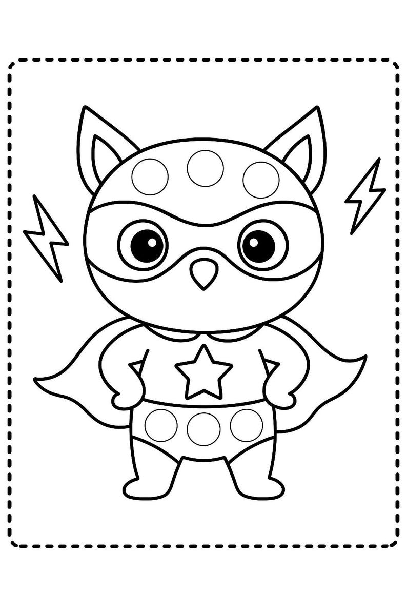 Superheroes Dot Marker Coloring Pages – 24 Printable Activity Sheets ...