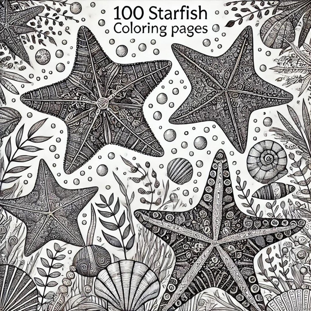100 Starfish Coloring Pages PDF, Printable Ocean-themed Art for Kids ...