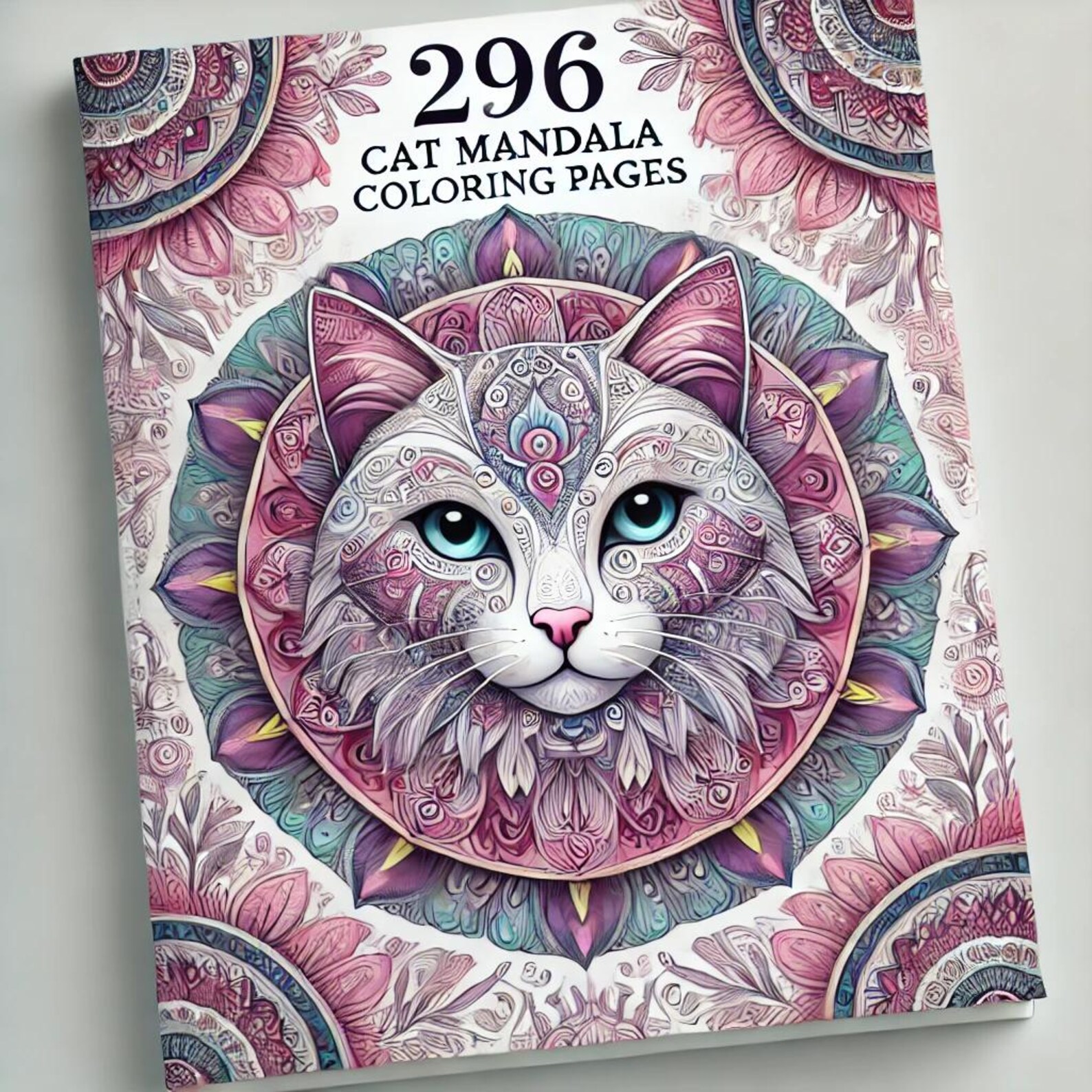 296 Cat Mandala Coloring Pages | Stress Relief Adult Coloring Book ...