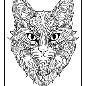 296 Cat Mandala Coloring Pages | Stress Relief Adult Coloring Book ...