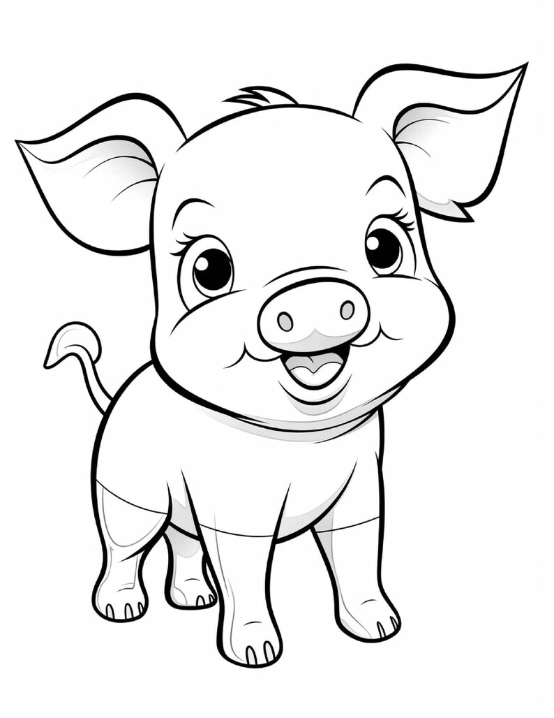 100 Cute Pig Coloring Pages in PDF Format for Kids – Fun, Creative, and ...