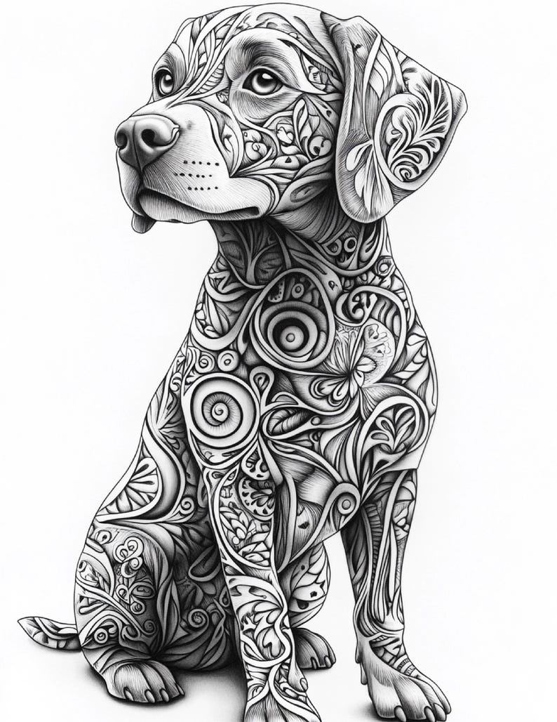 30 Dog Mandala Coloring Pages - Relaxing Printable Designs for Adults ...