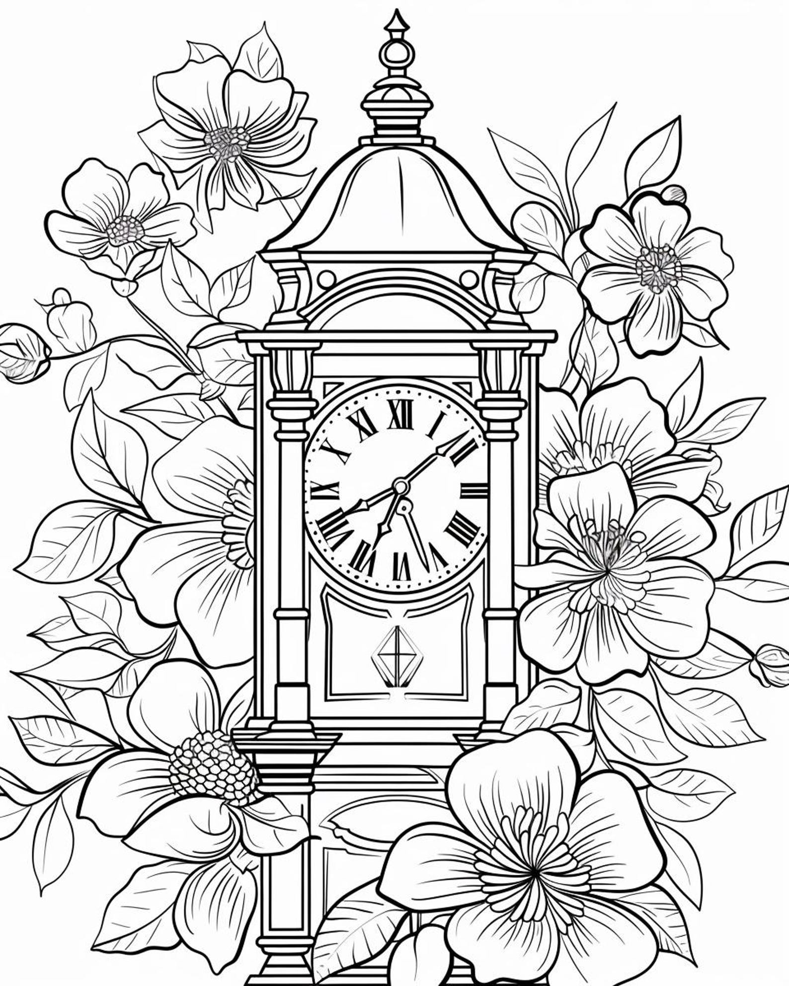 111 Clock Tower Coloring Pages: A Relaxing Journey Through Detailed ...