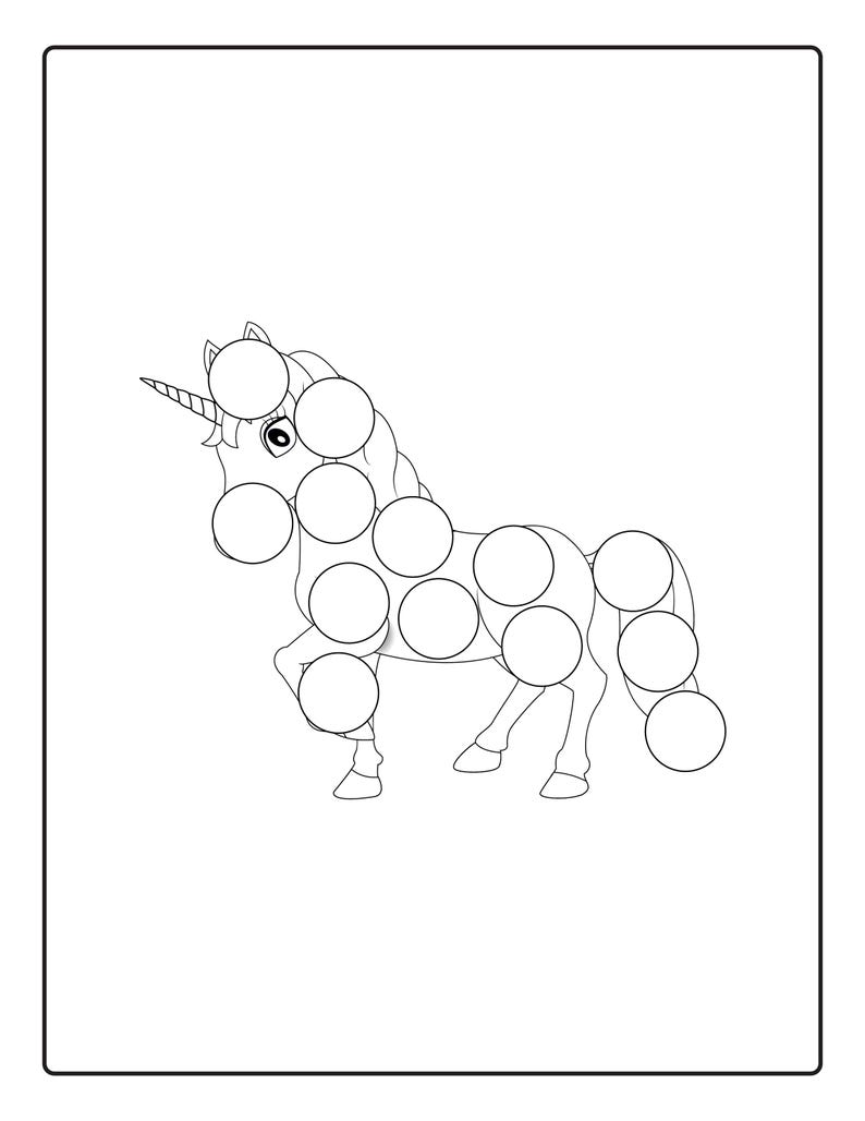 62 Unicorn Dot Marker Coloring Pages – Easy Dot Art Activity for ...