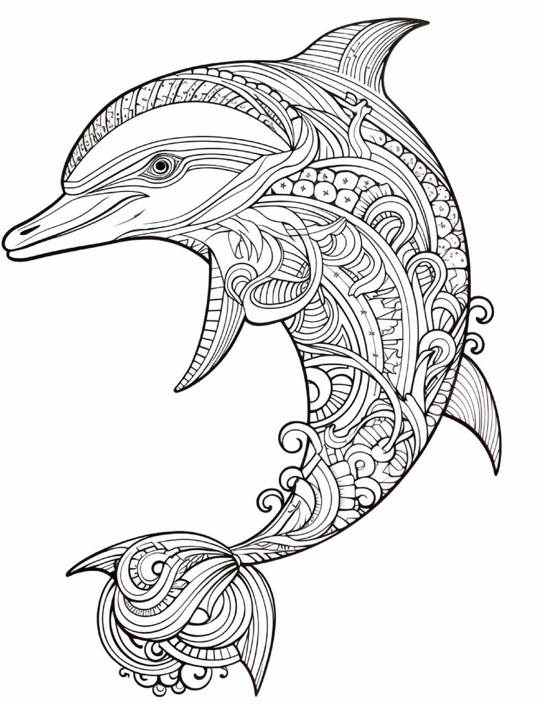 100 Dolphin Mandala Coloring Pages PDF, Beautiful and Relaxing Designs ...
