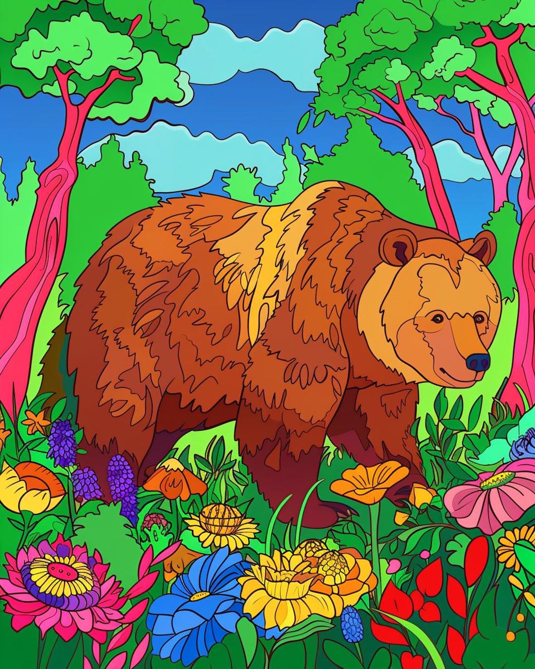 100 Bear Coloring Pages for Kids – High-quality Printable Designs ...