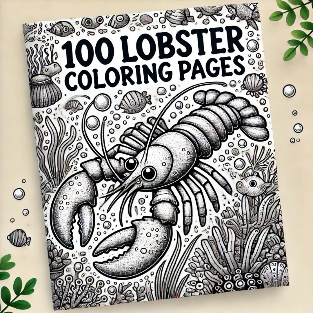 100 Lobster Coloring Pages PDF – Detailed Lobster Line Art for Kids ...