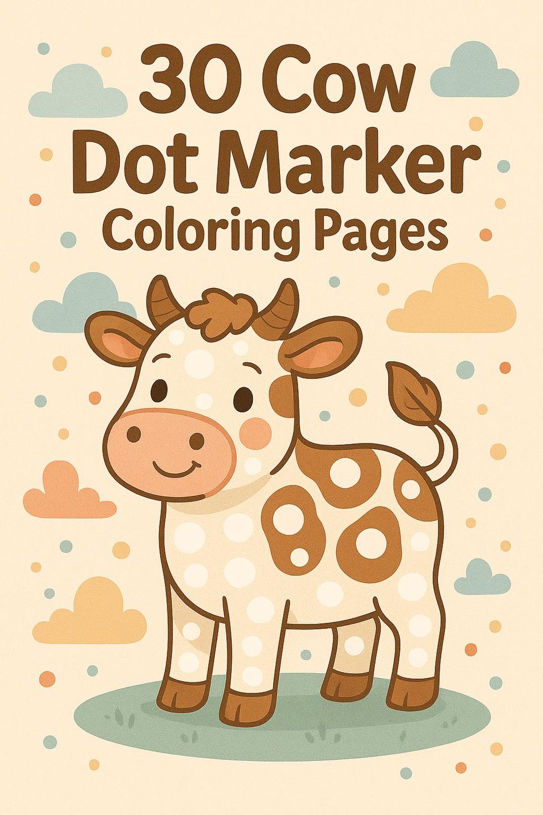 30 Cow Dot Marker Coloring Pages | Farm Animal Dot Dauber Activity ...