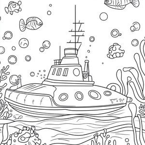 50 Underwater Vessel Coloring Pages: Dive Into Fun With Submarines ...