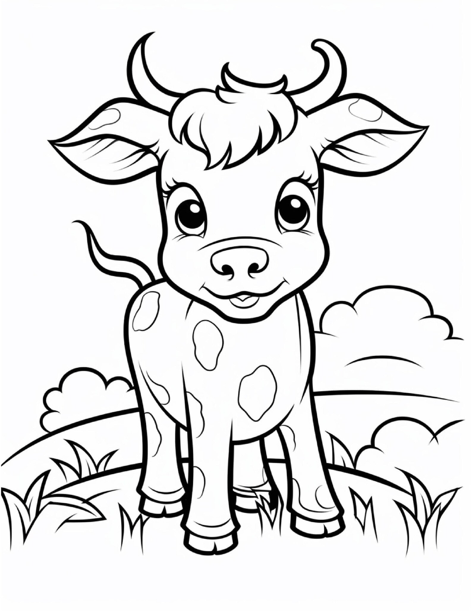 100 Cow Coloring Pages in PDF Format for Kids – Fun, Creative, and ...