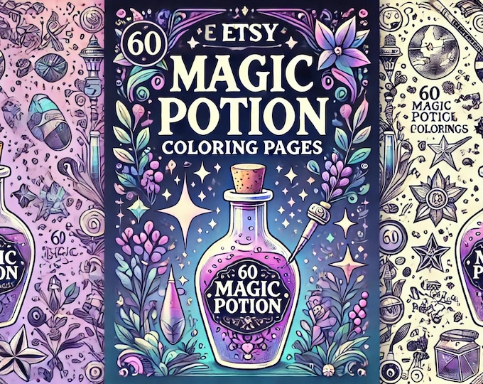 Mystical Potion Printable Coloring Pages | 28 Pages | Mystical Worlds ...