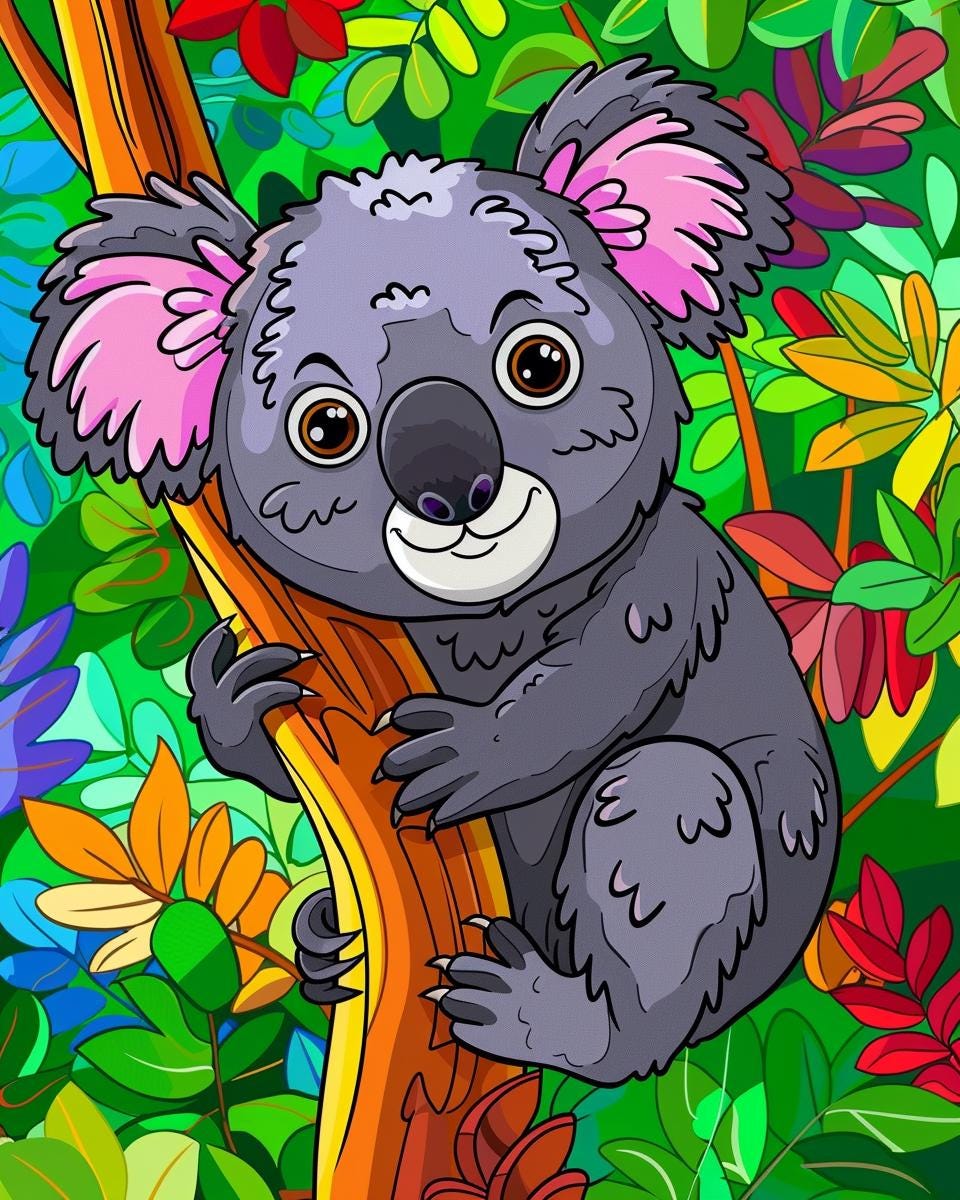 100 Koala Coloring Pages in PDF Format for Kids – Fun, Creative, and ...
