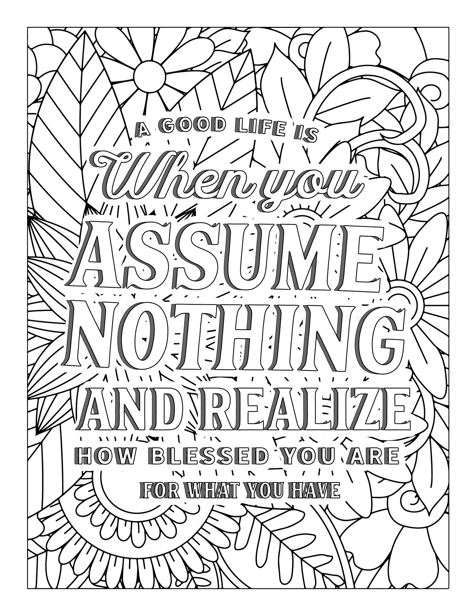Adult Coloring Book With 20 Motivational Quotes | Relax and Get ...