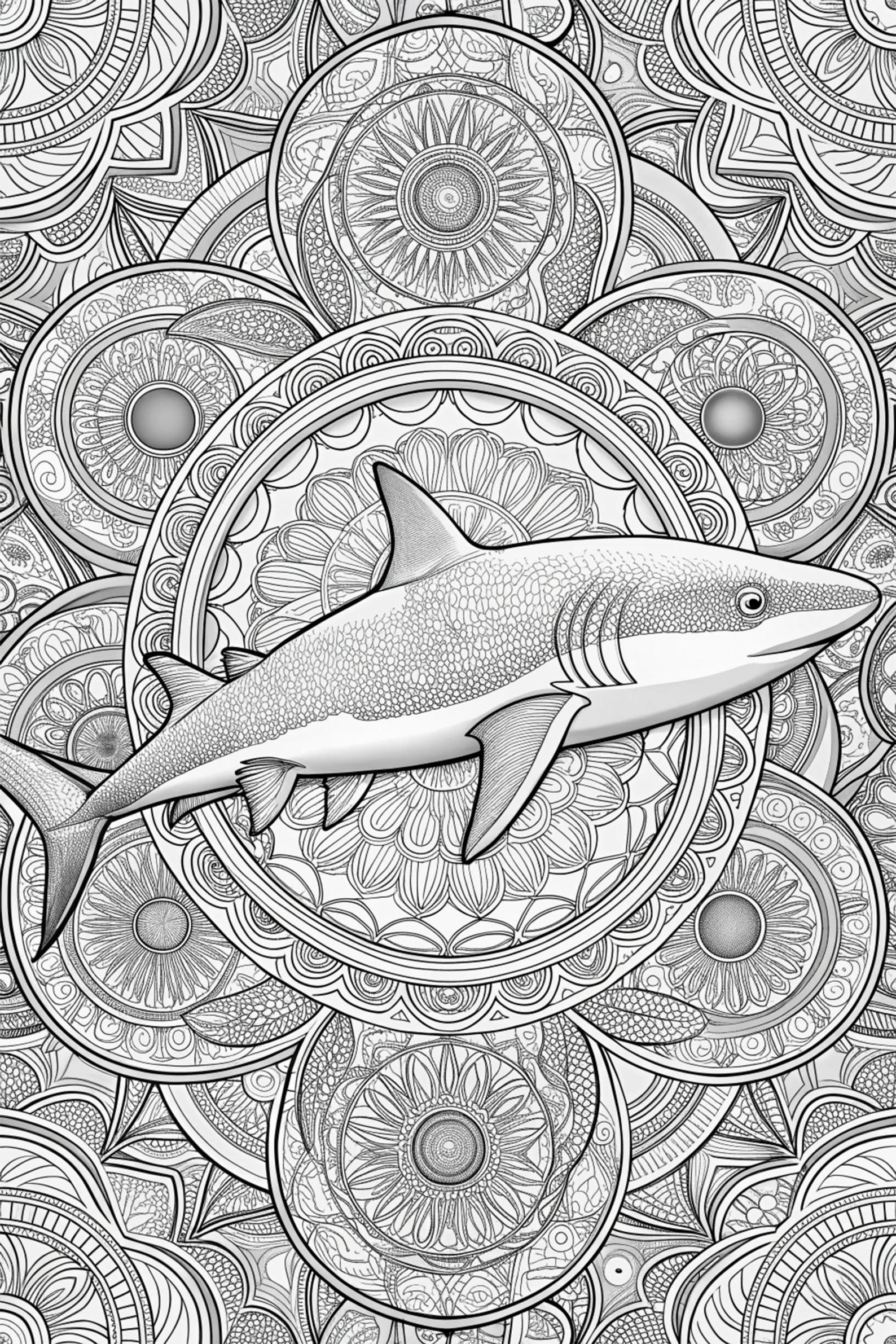 25 Shark Mandala Coloring Pages - Unique Shark Art With Mandala Designs ...