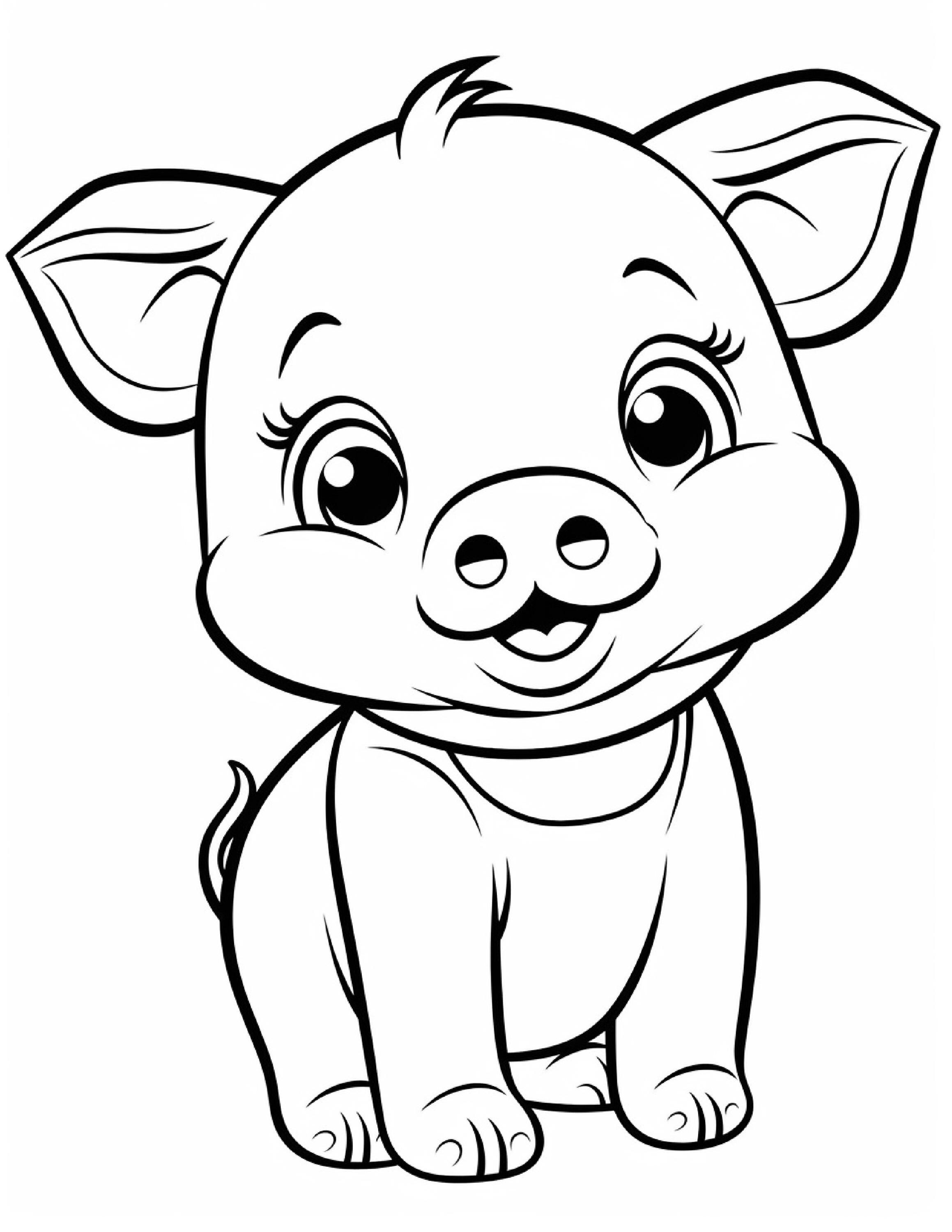 100 Cute Pig Coloring Pages in PDF Format for Kids – Fun, Creative, and ...
