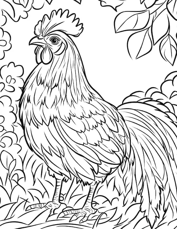 Coloring Roosters Designs