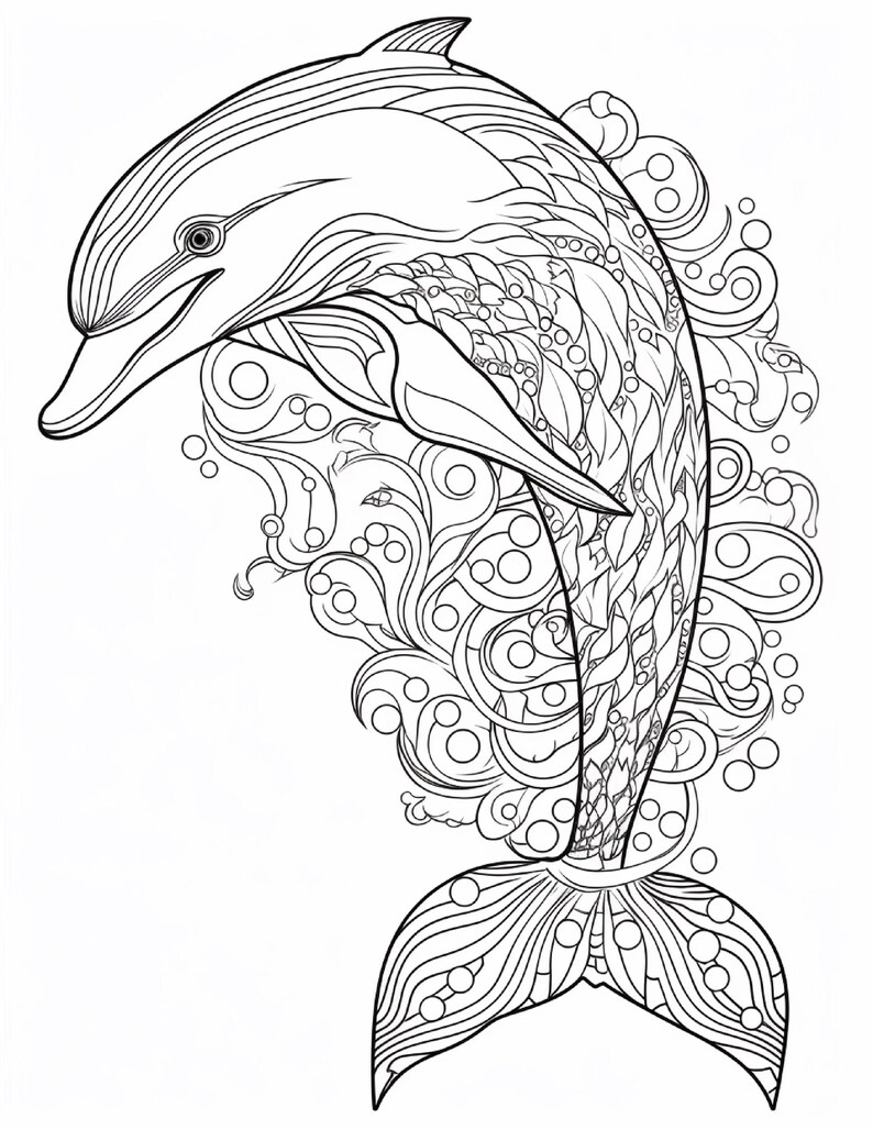 100 Dolphin Mandala Coloring Pages PDF, Beautiful and Relaxing Designs ...