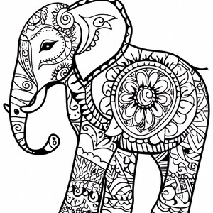 80 Elephant Mandala Coloring Pages PDF, Intricate and Relaxing Designs ...