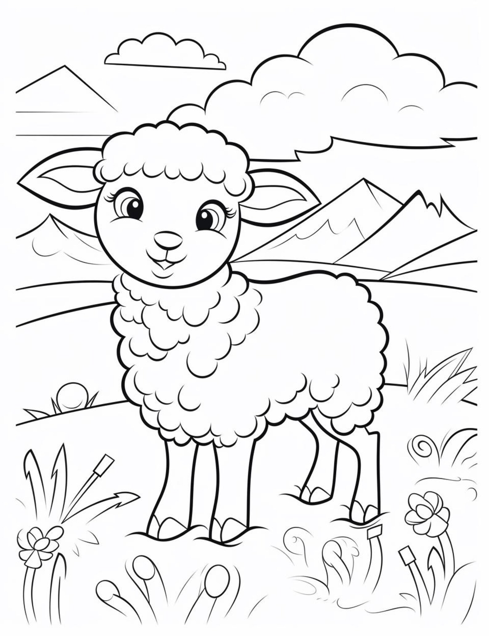 54 Sheep Coloring Pages in PDF Format for Kids – Fun, Creative, and ...