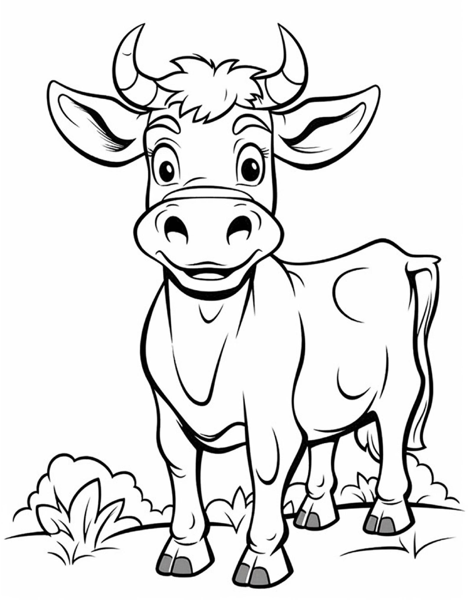 100 Cow Coloring Pages in PDF Format for Kids – Fun, Creative, and ...