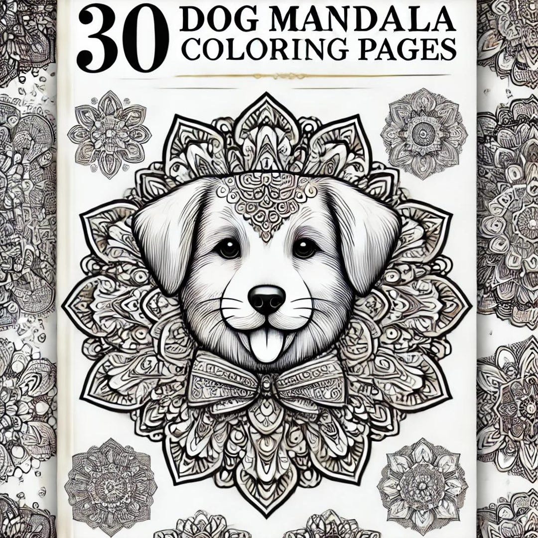 30 Dog Mandala Coloring Pages - Relaxing Printable Designs for Adults ...