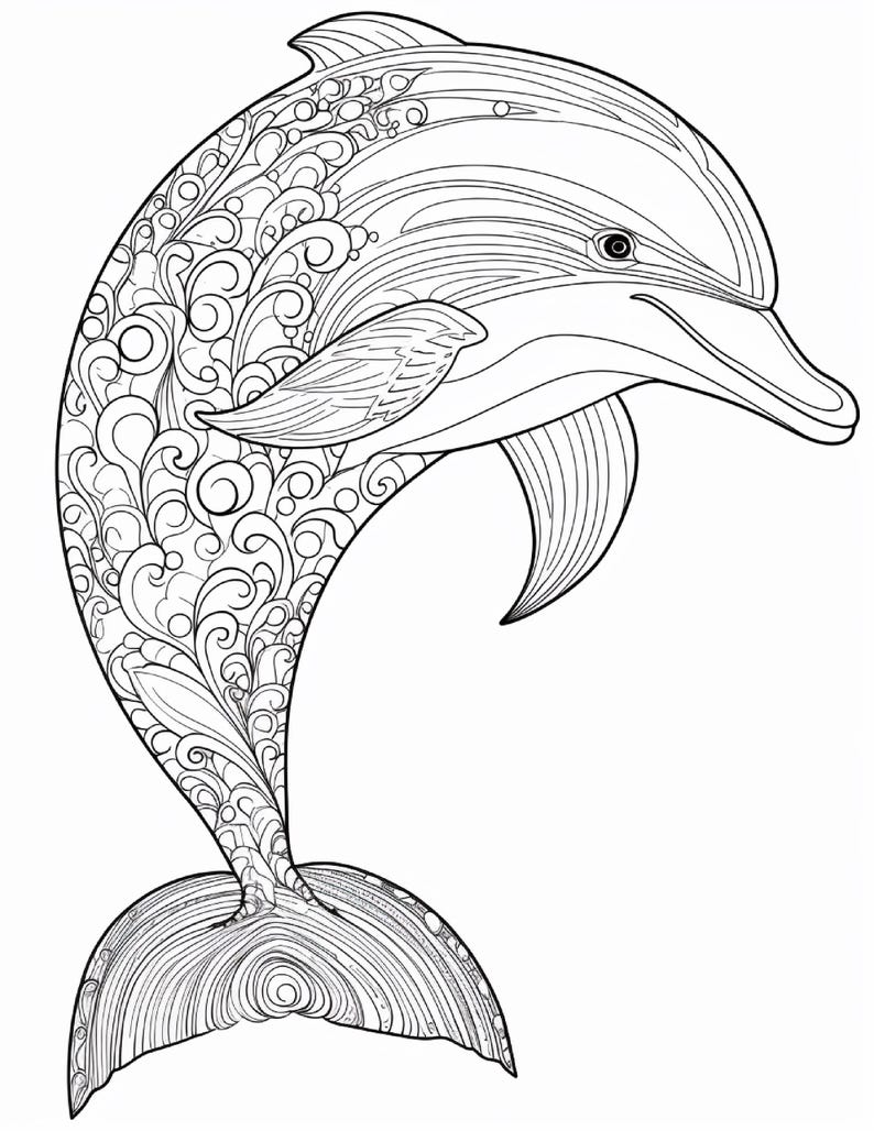 100 Dolphin Mandala Coloring Pages PDF, Beautiful and Relaxing Designs ...