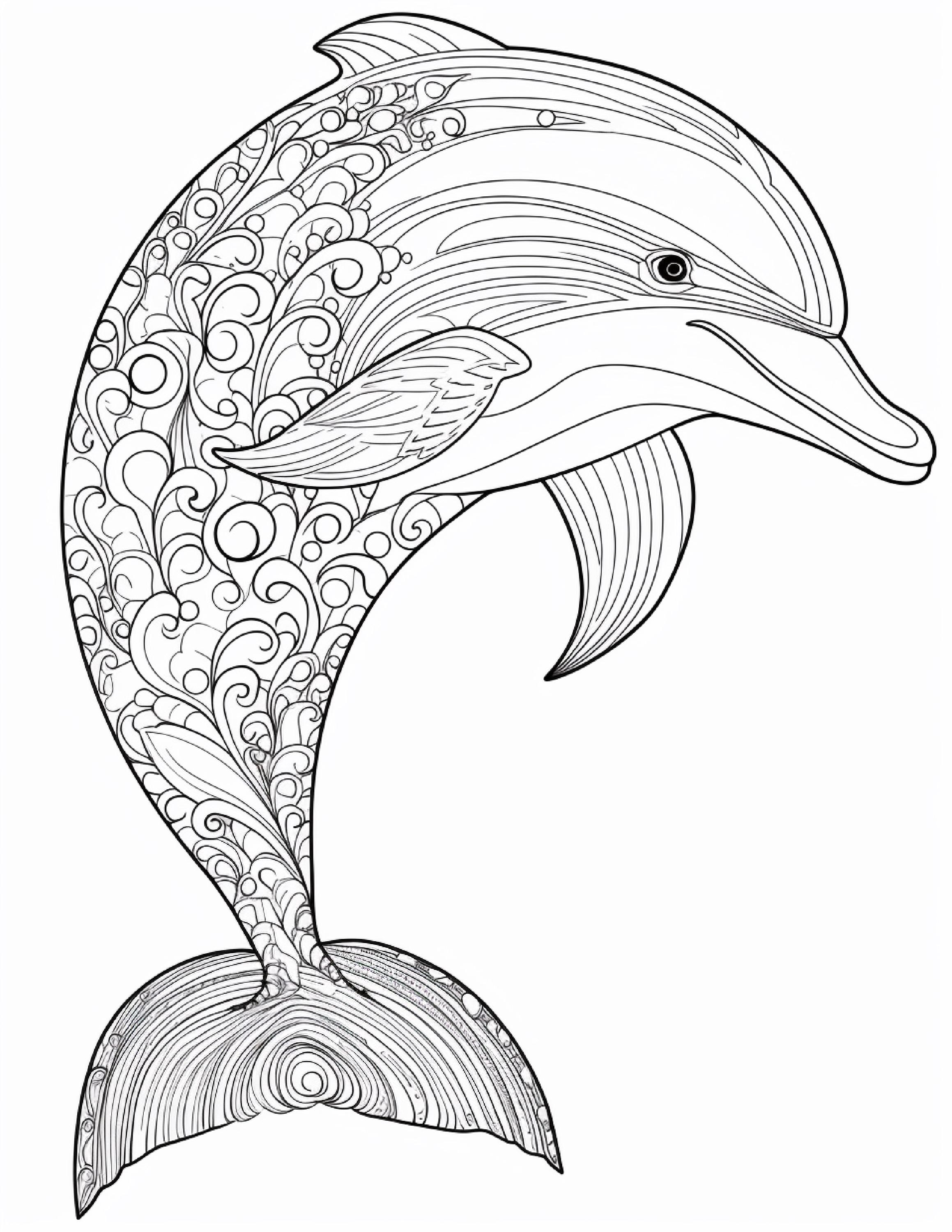 100 Dolphin Mandala Coloring Pages PDF, Beautiful and Relaxing Designs ...