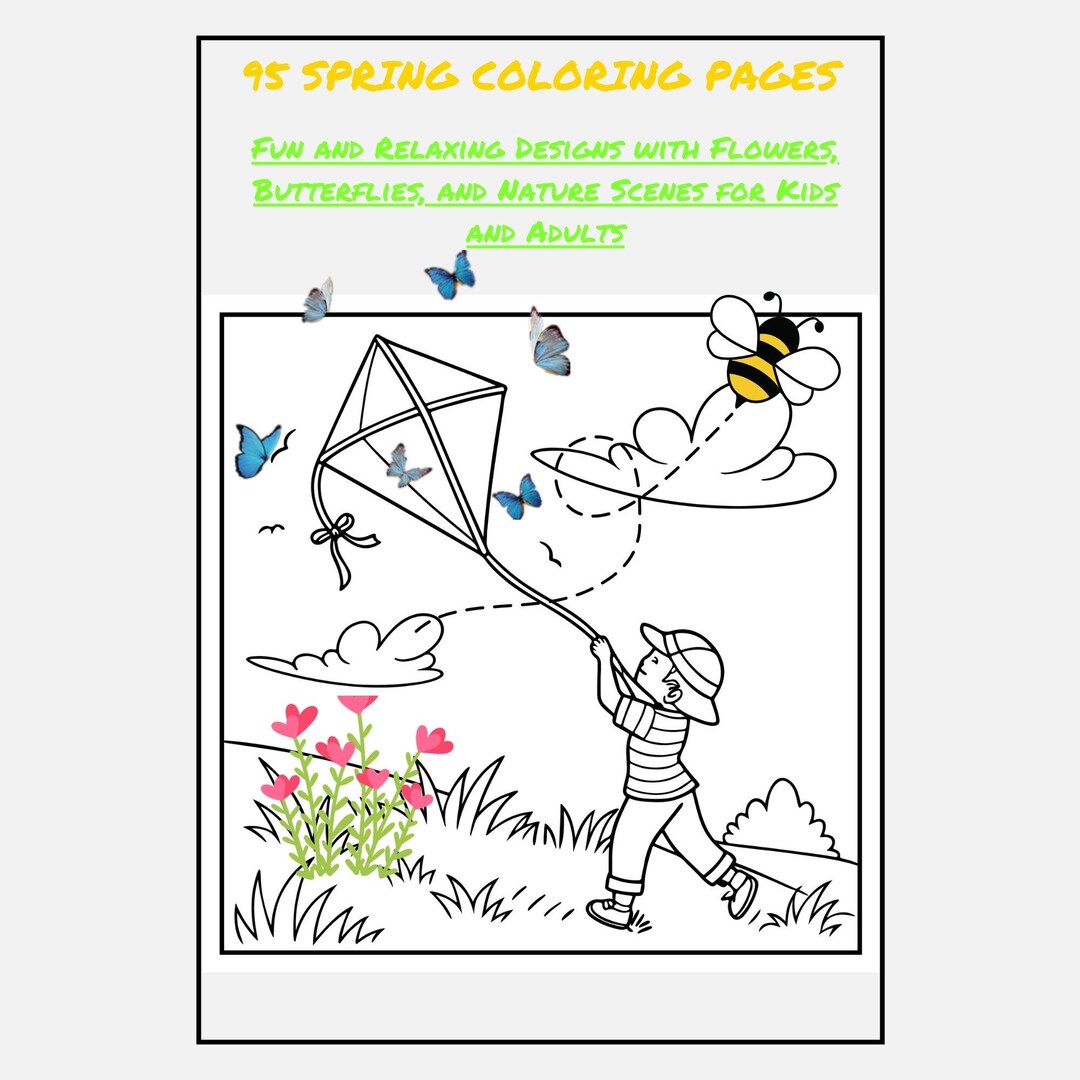 95 Spring Coloring Pages PDF Fun Relaxing Printable Designs for Kids ...