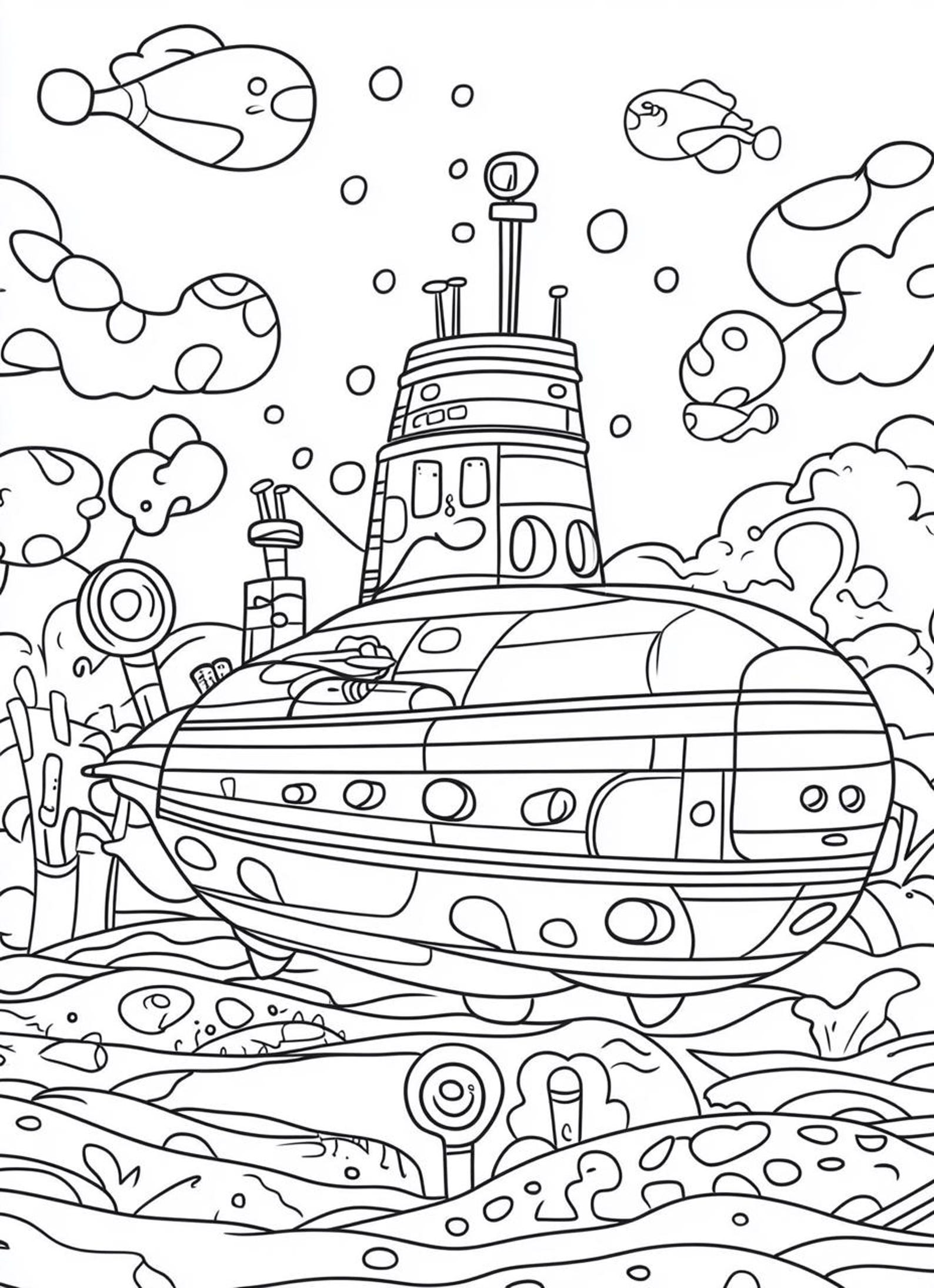 50 Underwater Vessel Coloring Pages: Dive Into Fun With Submarines ...