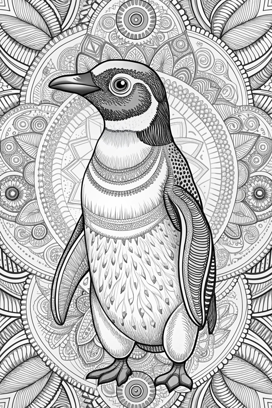 28 Penguin Mandala Coloring Pages PDF for Stress Relief, Relaxation ...