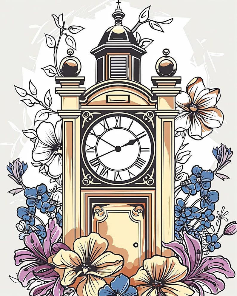 111 Clock Tower Coloring Pages: A Relaxing Journey Through Detailed ...