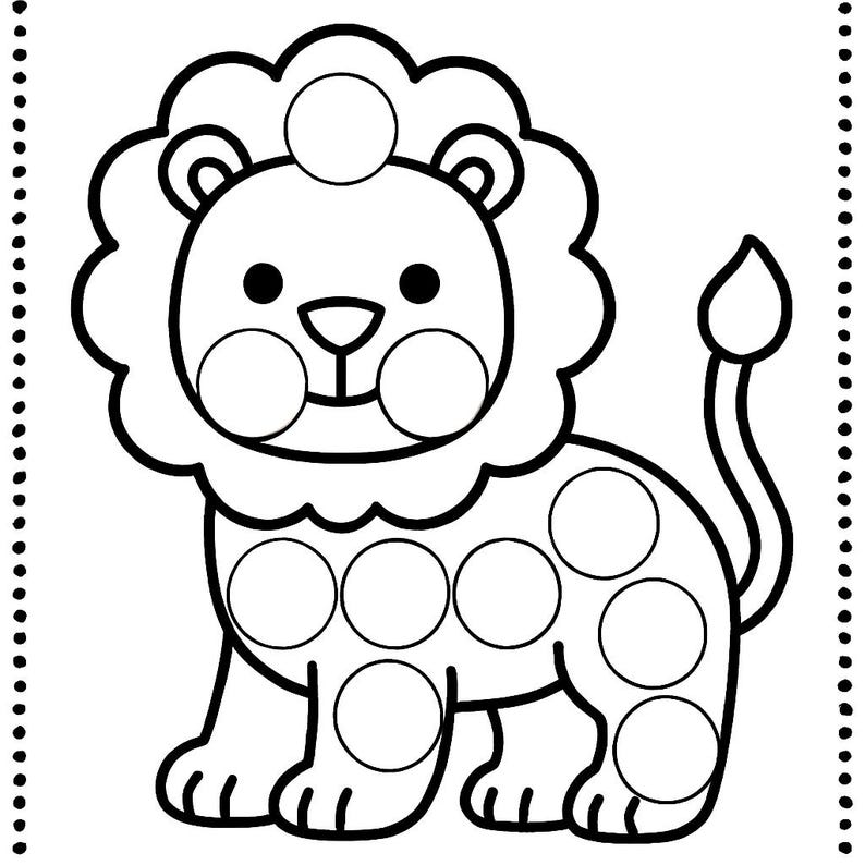 Zoo Animals Dot Marker Coloring Pages – 24 Printable Safari Activity ...