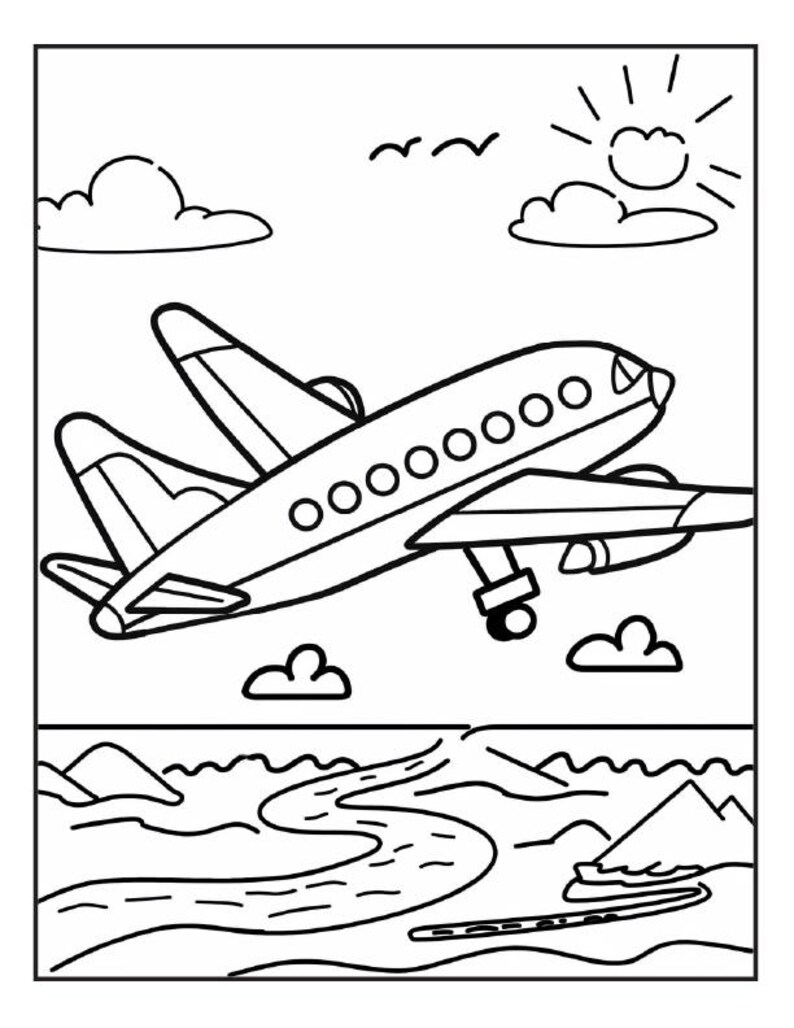 100 Airplane Coloring Pages for Kids – High-quality Printable Designs ...