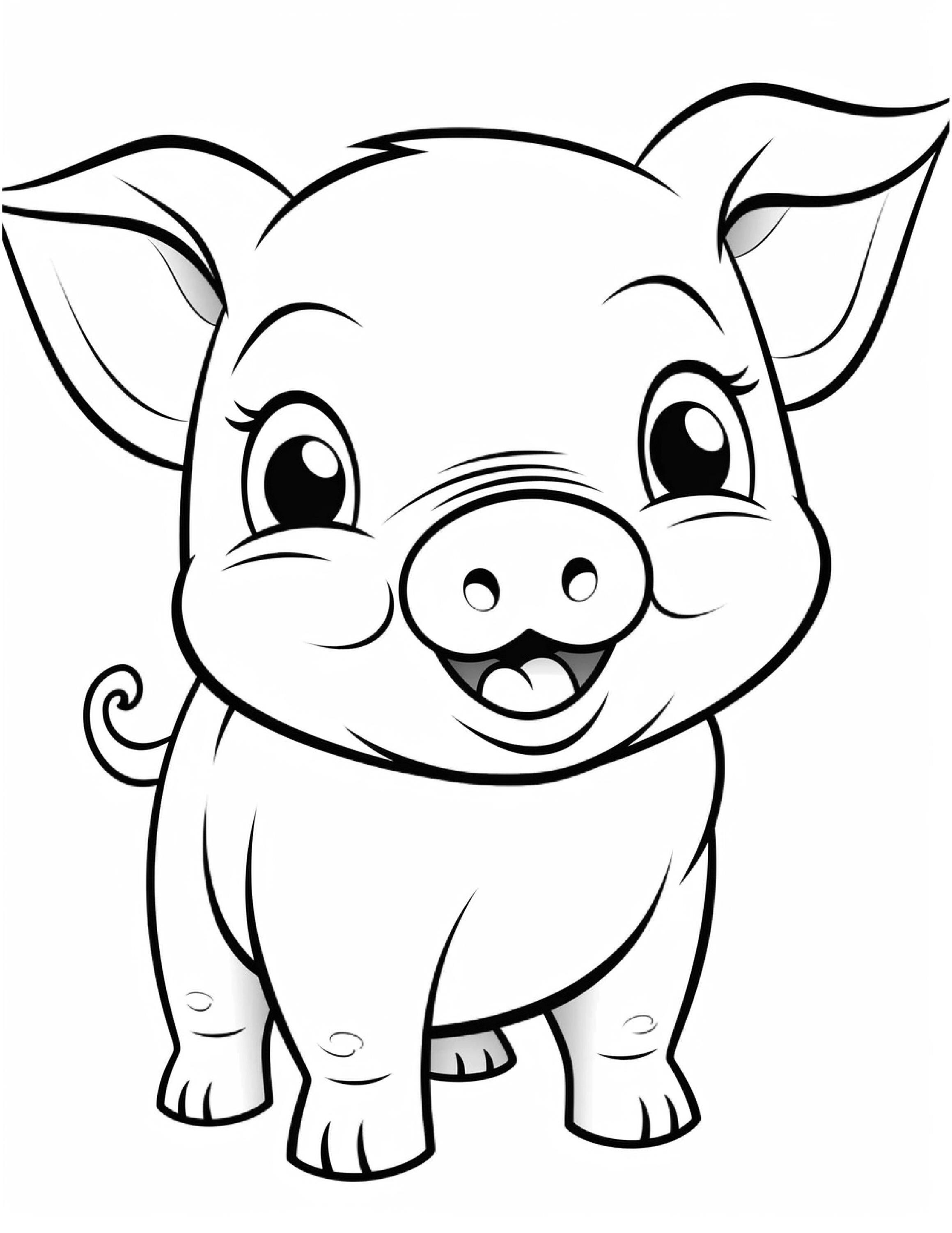 100 Cute Pig Coloring Pages in PDF Format for Kids – Fun, Creative, and ...