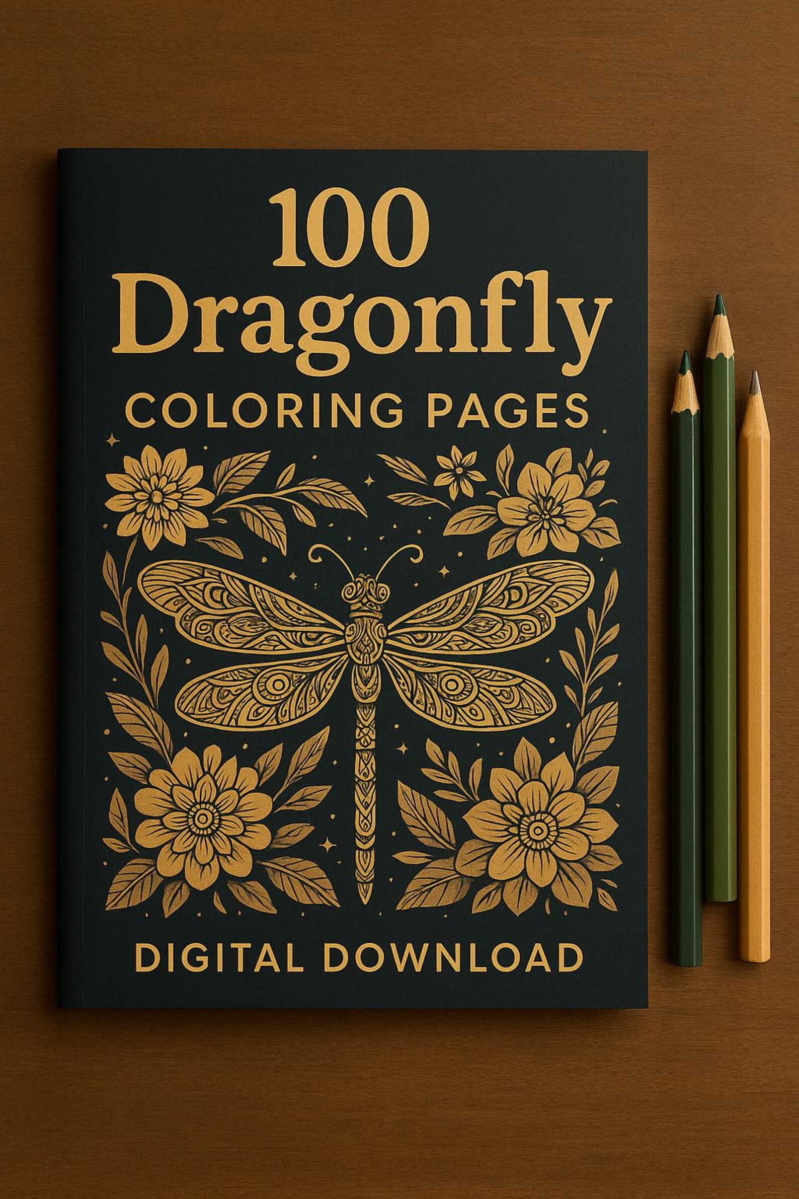 100 Dragonfly Coloring Pages – Intricate Adult Coloring Book PDF ...