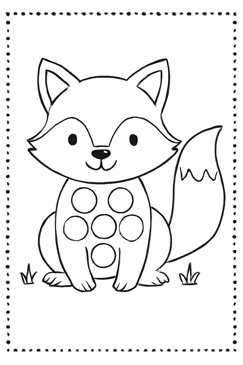 Forest Animals Dot Marker Coloring Pages | 24 Pages Printable Workbook ...