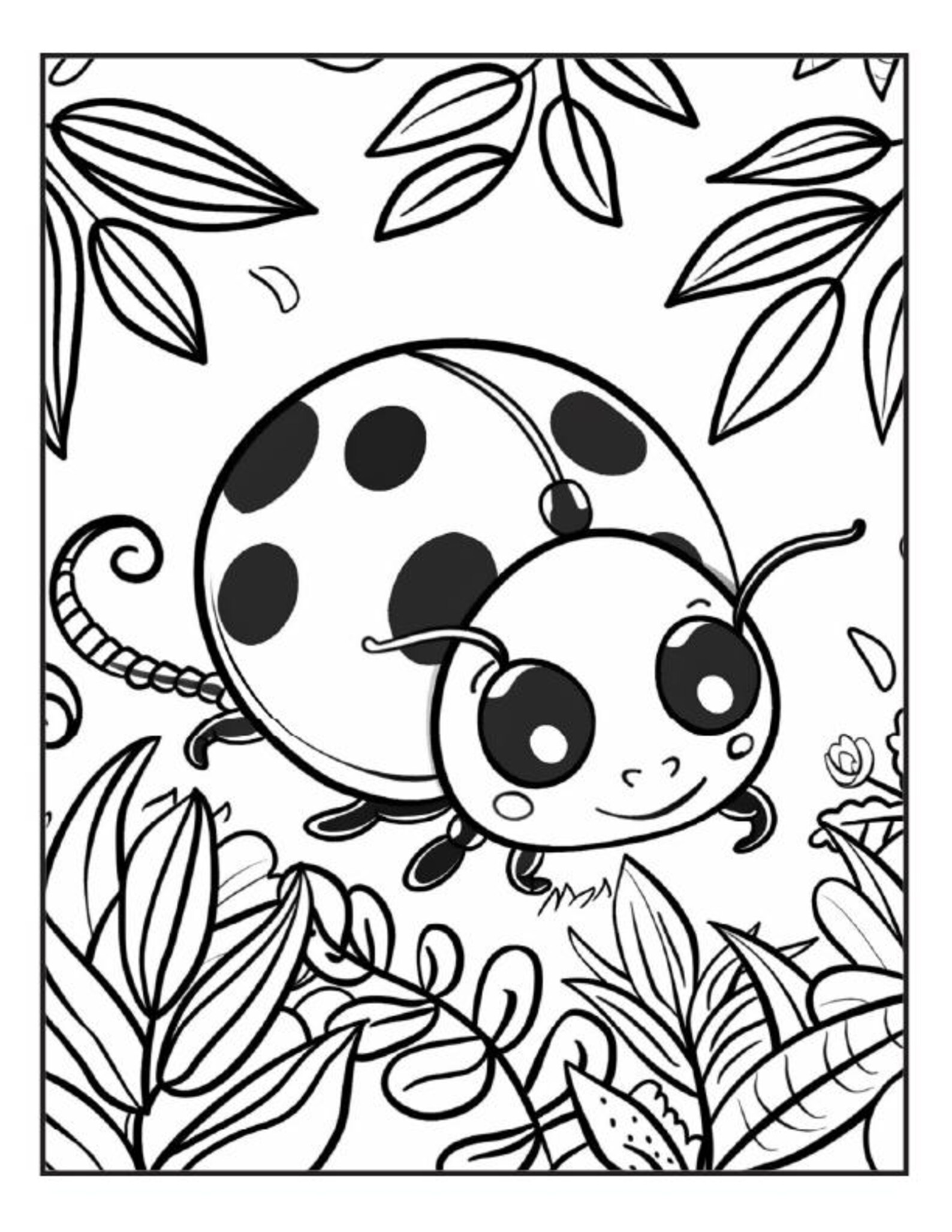 100 Ladybug Coloring Pages | Cute Insect Coloring Book for Kids | Easy ...