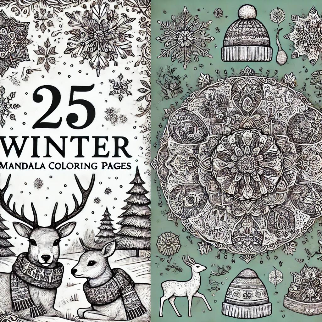 25 Winter Mandala Coloring Pages for Relaxing Snowflake Patterns Cozy ...
