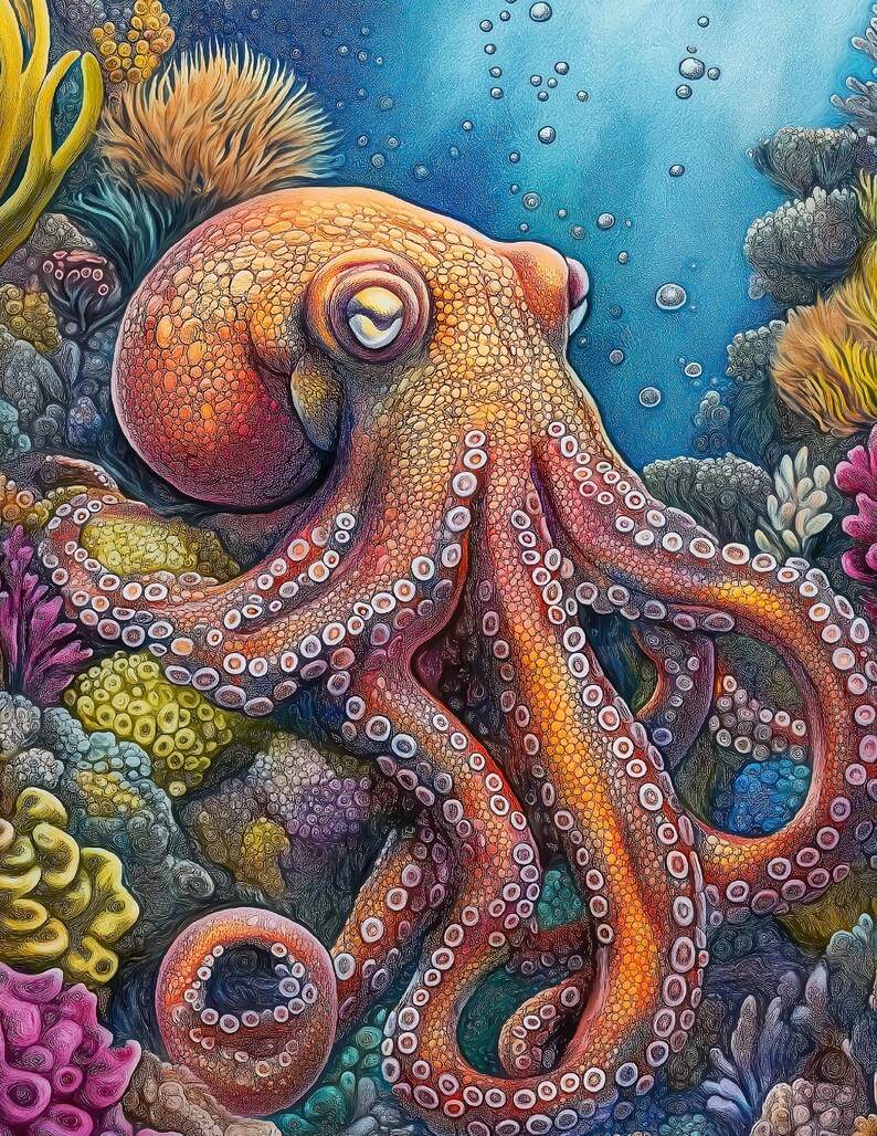 15 Octopus Coloring Pages PDF for Stress Relief, Relaxation, and ...